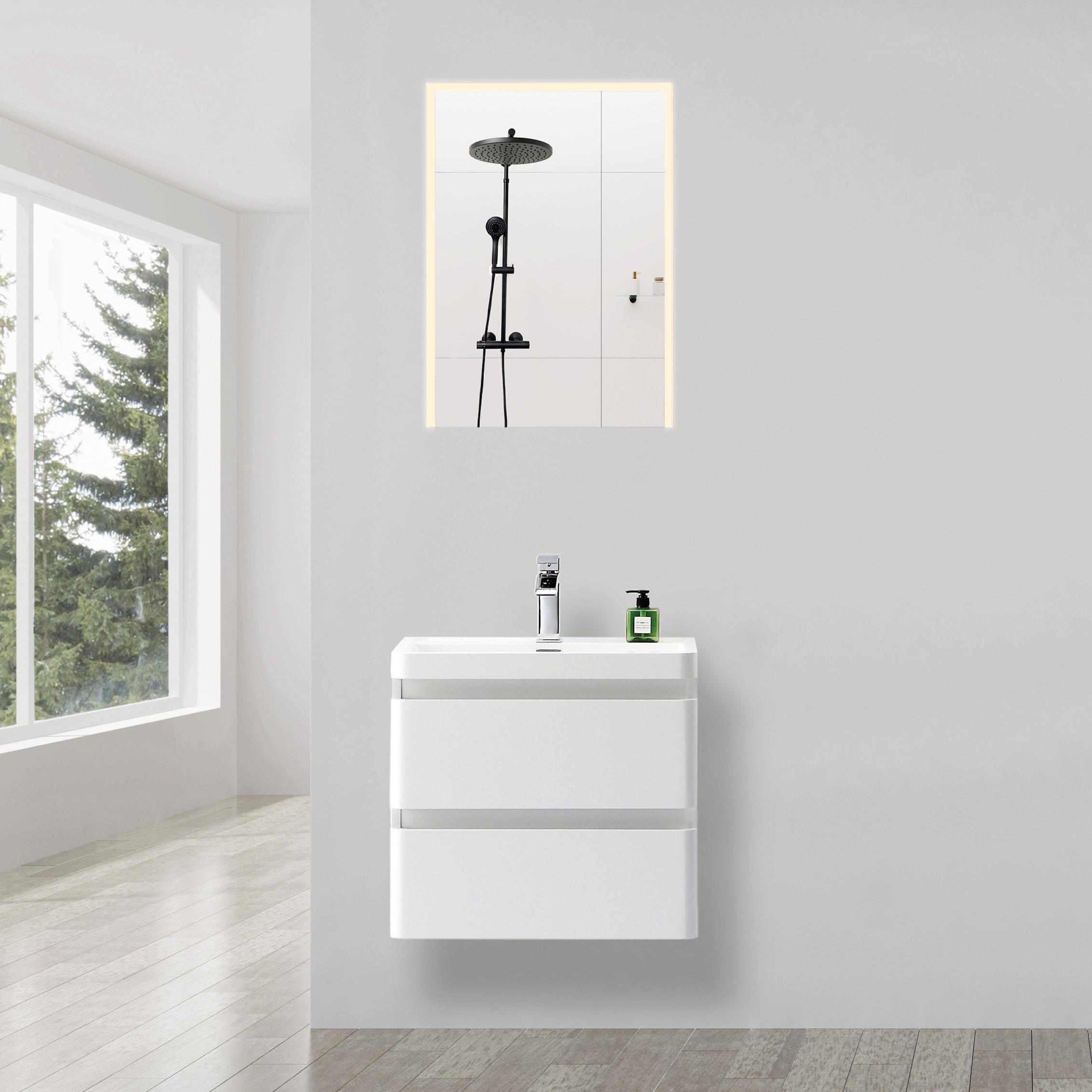 Mie 60cm baderomsmøbel m/ speilskap. HVIT HØYGLANS - Badnor.no Mie 60cm baderomsmøbel m/ speilskap. HVIT HØYGLANS - Badnor.no
